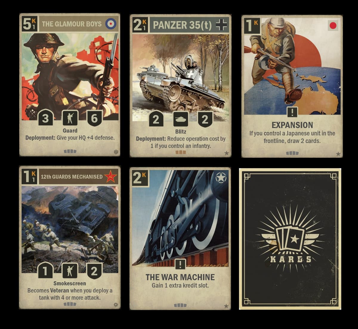 KARDS 中最受欢迎的卡牌 | KARDS - 二战题材卡牌游戏
